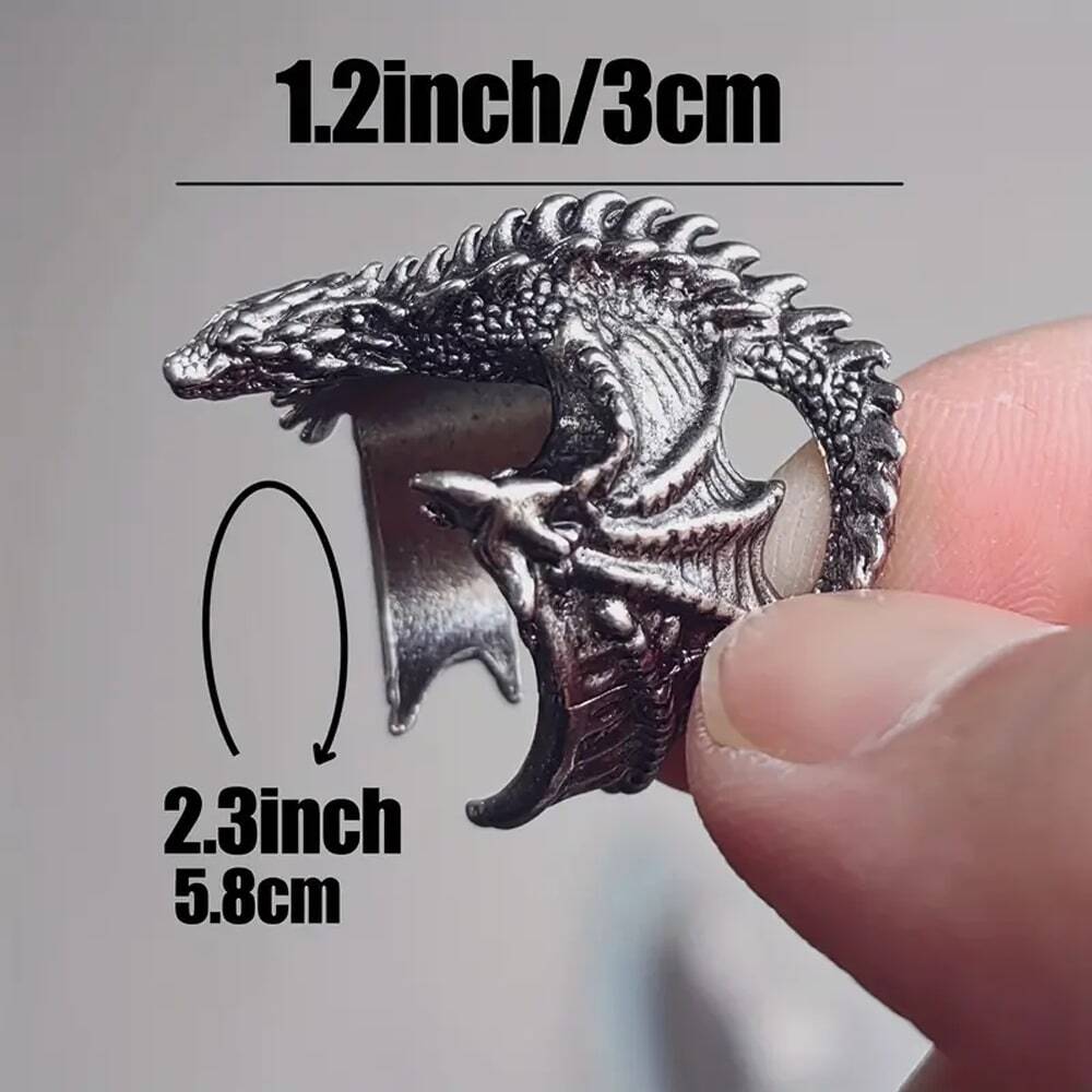 1pc Vintage Fire Dragon Adjustable Ring | SHEIN USA