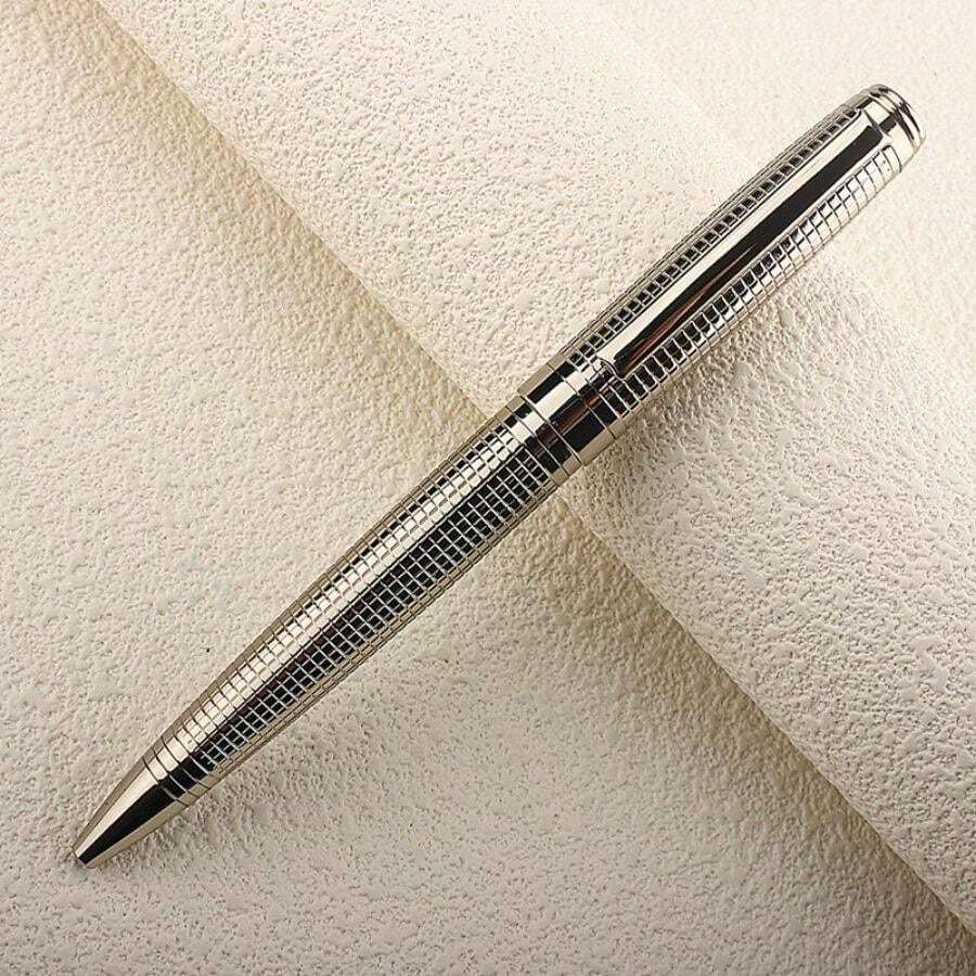 Rotate Metal Ballpoint Pen With Refills For School Office Stainless Steel Material Ball Pen Blue ...