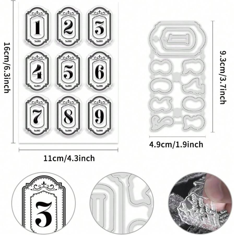 2 pièces Étampes et matrices d'étiquette vintage Numéro clair Étampes ...