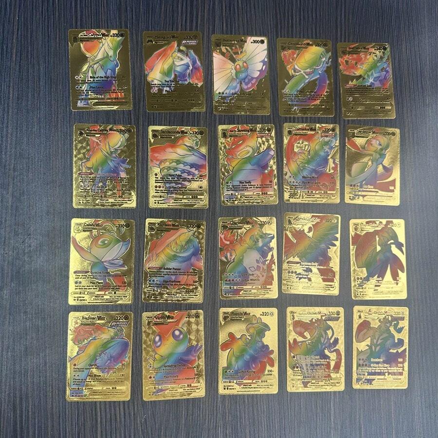 pokemon 110pcs Cards Gold Colorful Vmax GX Vstar English Collection ...