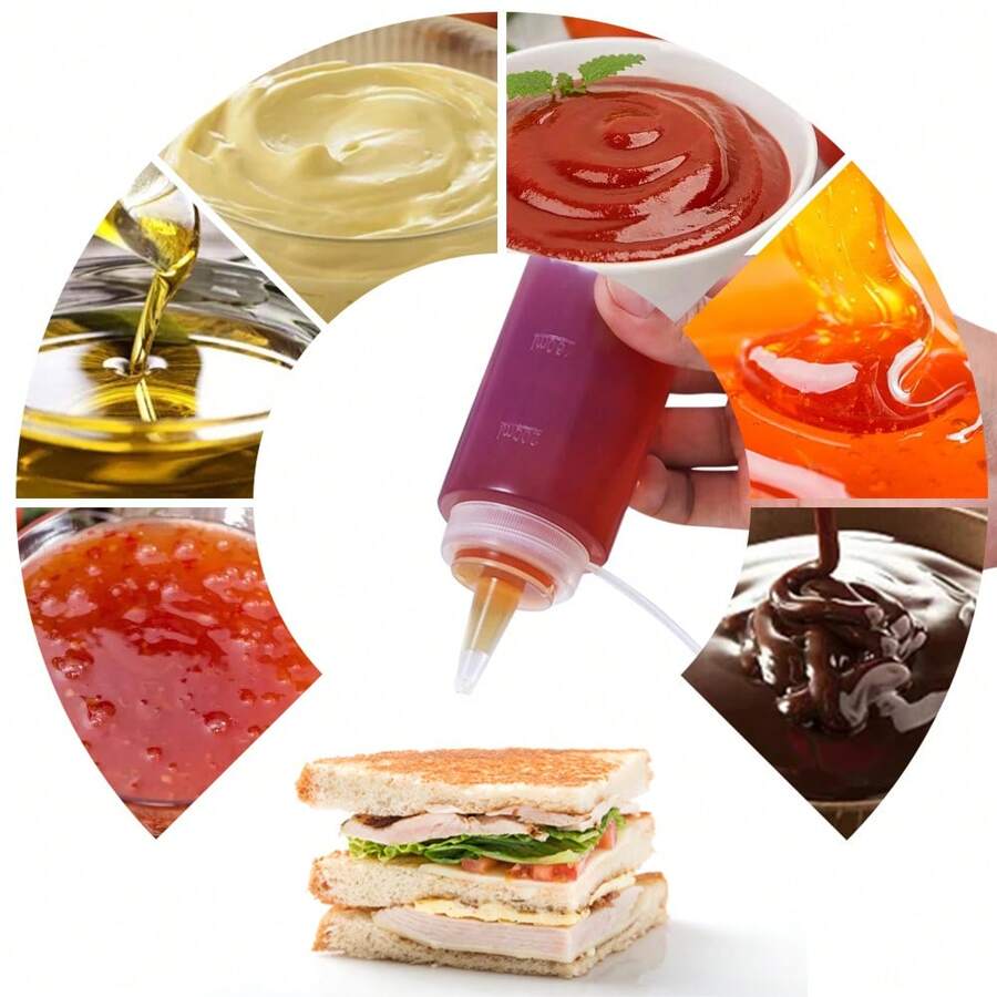 4 Pcs Squeeze Bottles, Squeeze Bottles With Label And Funnel, Squeeze ...