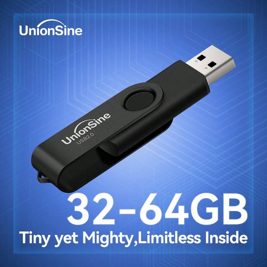 UnionSine Pen Drive USB FD201 Alta Velocidade USB2.0 32GB 64GB Para PC Celular Mini Pen Drive ...