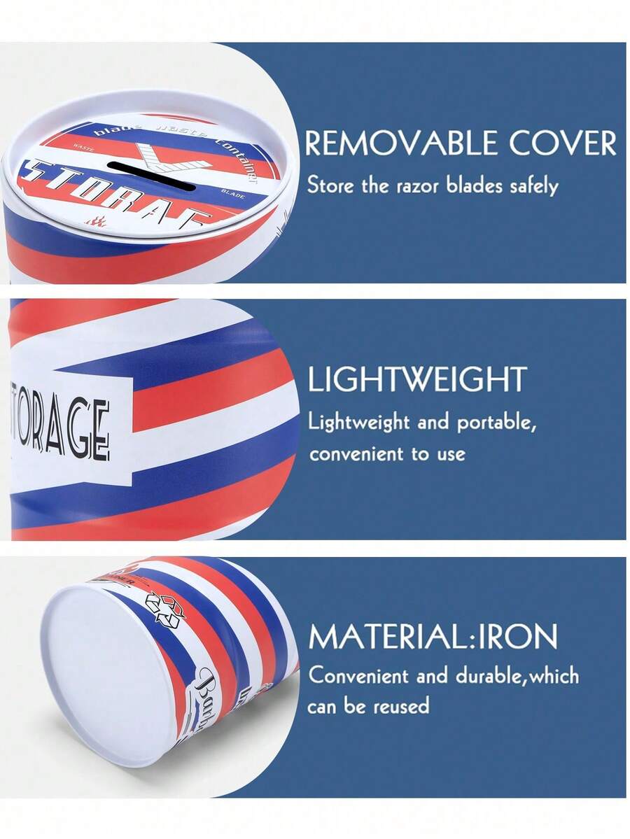 Barbershop Blade Recycling Box Salon Mini Trash Can Razor Blade ...