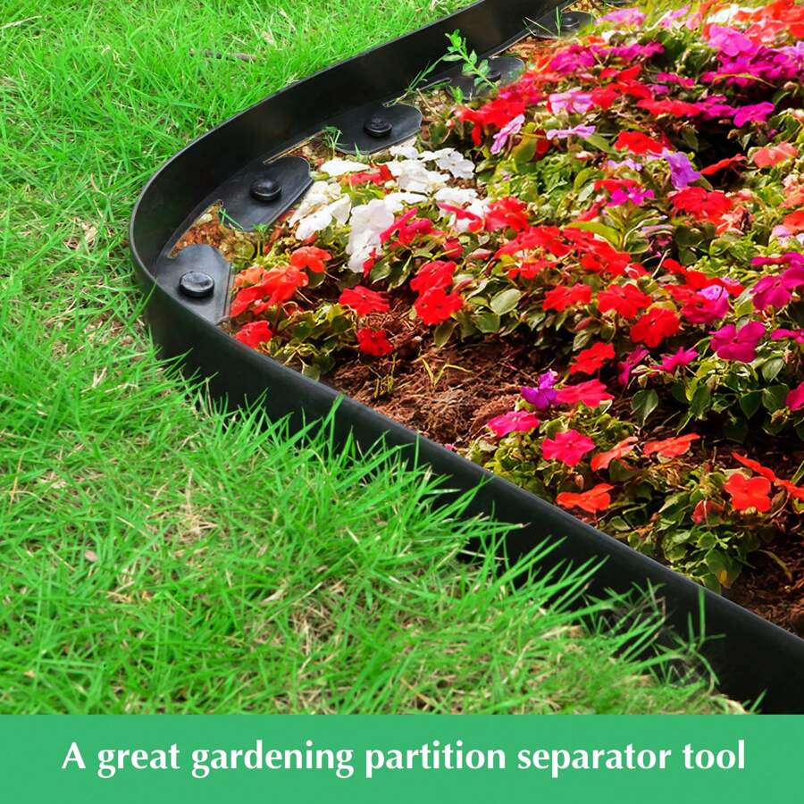 33 FT Landscape Edging Kit With 40 Spikes, No Dig Garden Edging 1.8 ...