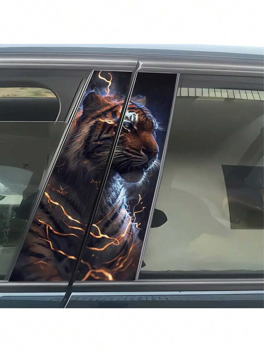 2 Tiger Car Stickers - Vinyl B-Pillar Tiger Label Stickers, Suitable ...