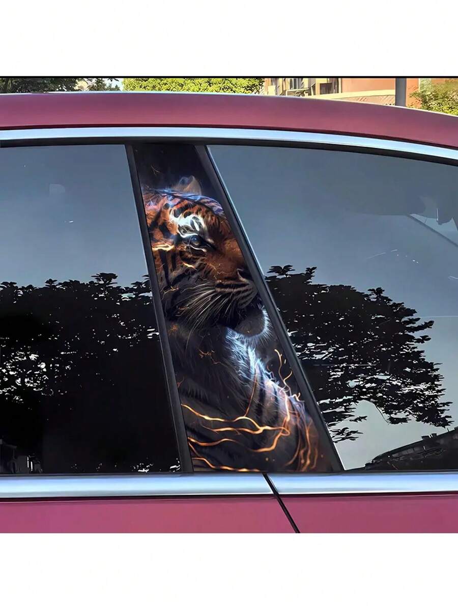 2 Tiger Car Stickers - Vinyl B-Pillar Tiger Label Stickers, Suitable ...