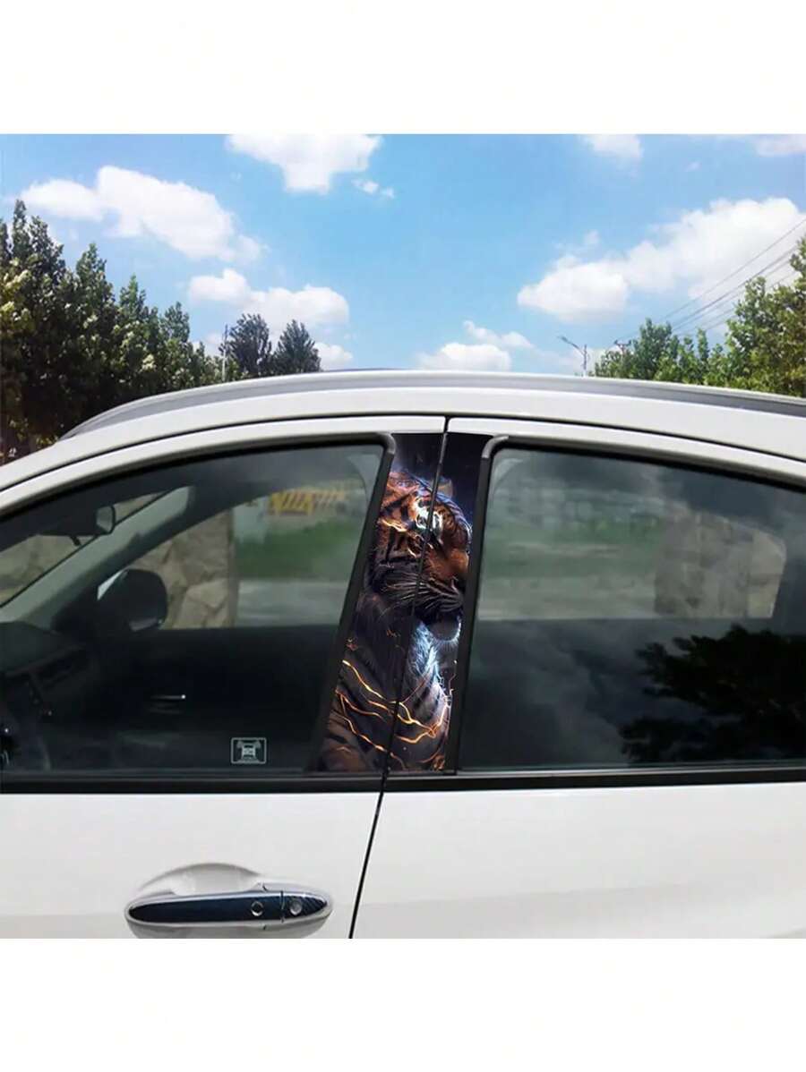 2 Tiger Car Stickers - Vinyl B-Pillar Tiger Label Stickers, Suitable ...