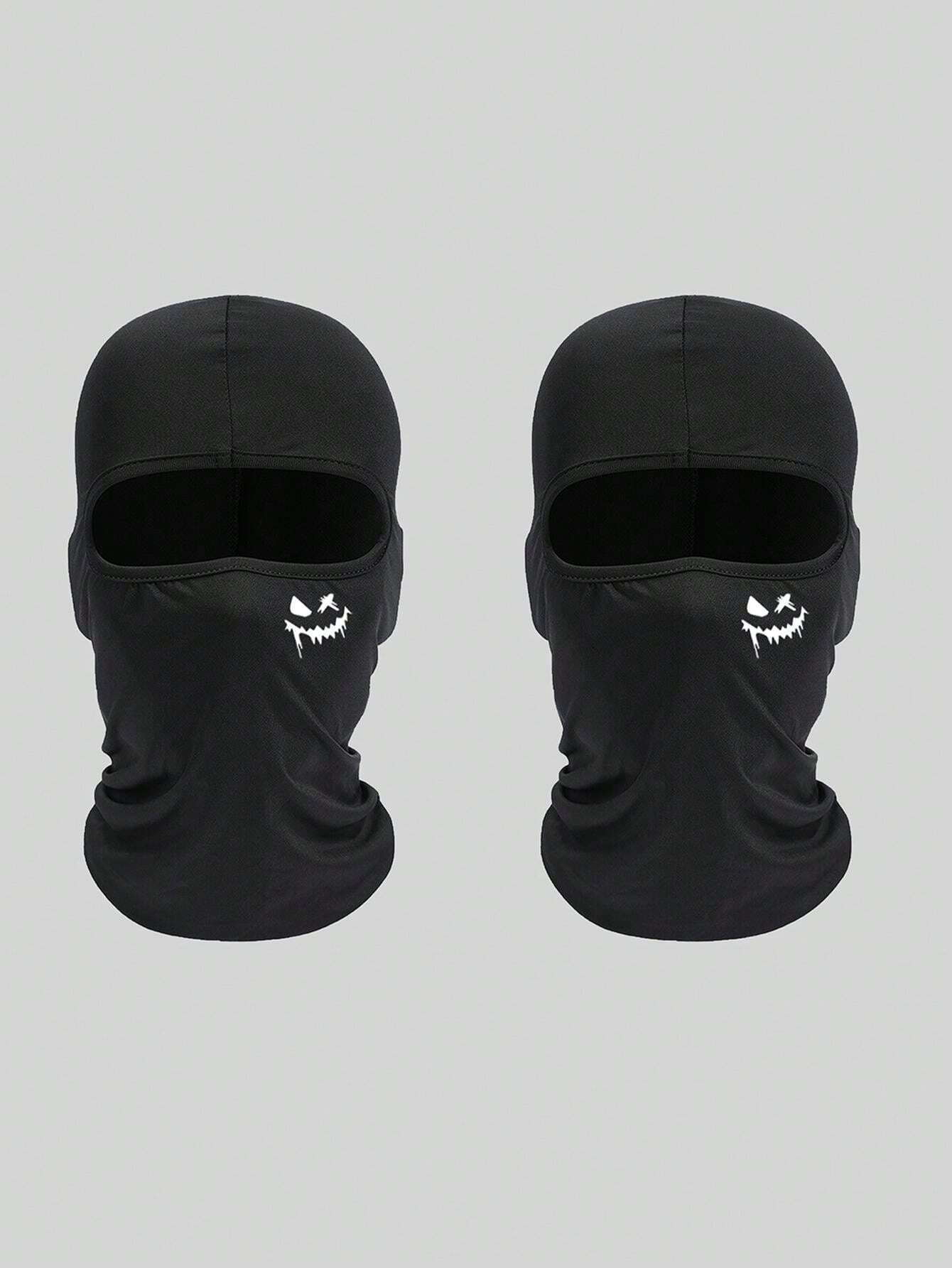 Musion 2pcs Halloween Evil Smiling Printing Balaclava Outdoor ...