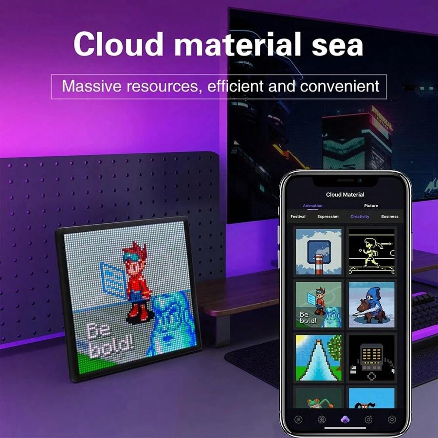 LED Pixel Display, Pixel Art 64x64 Programmable Display With APP ...