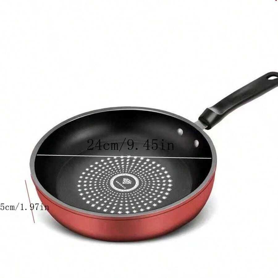 Red Non-Stick Frying Pan, Suitable For Induction Cooktop, Gas Stove ...
