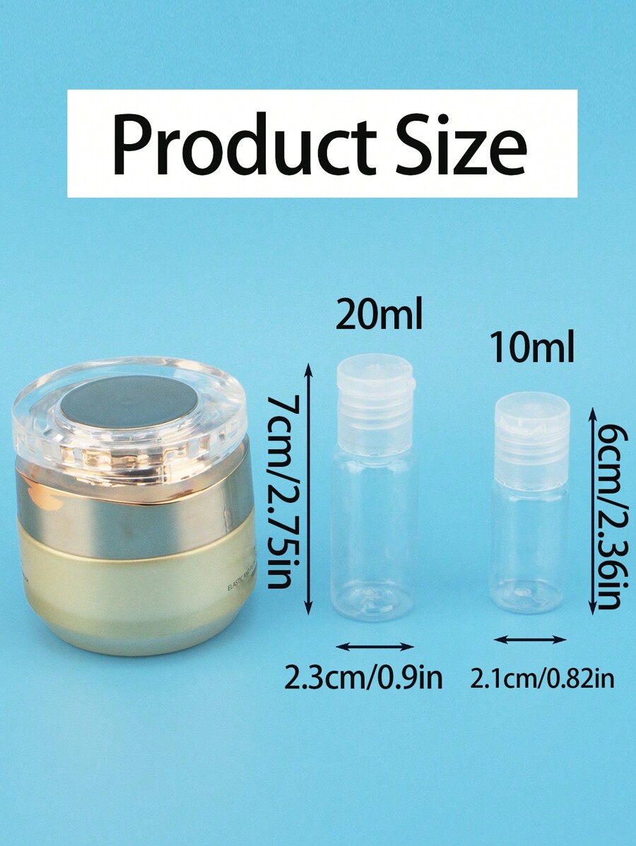 5 piezas Botella de muestra plástica vacía de 10ml 20ml con tapa abatible, botella de viaje ...