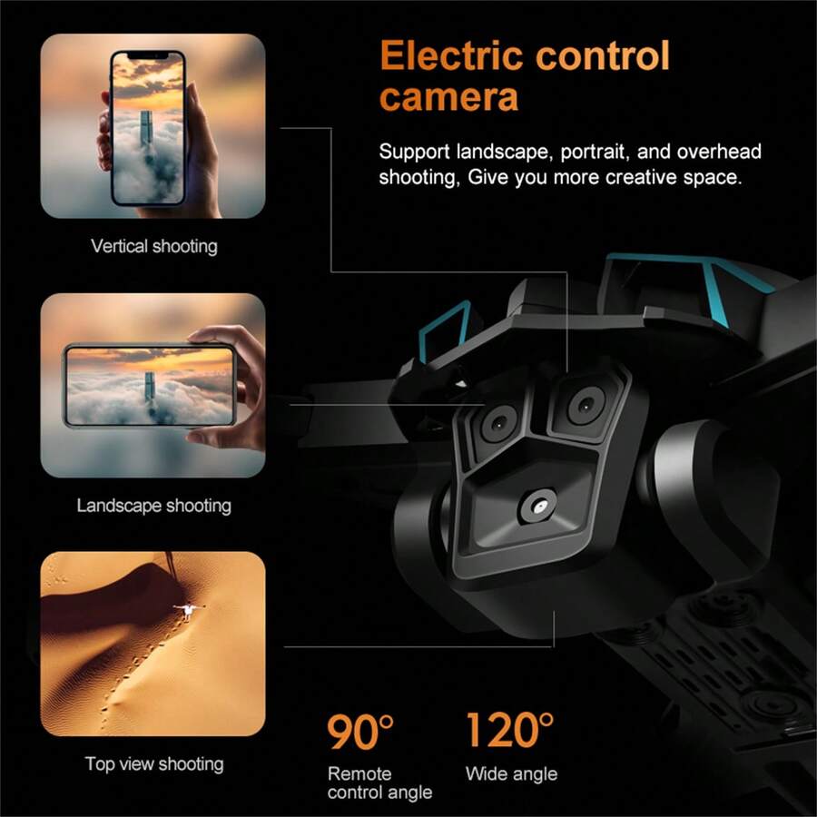 New K12 Max Drone With 480P Triple Cameras, Brushless Motor, Remote ...