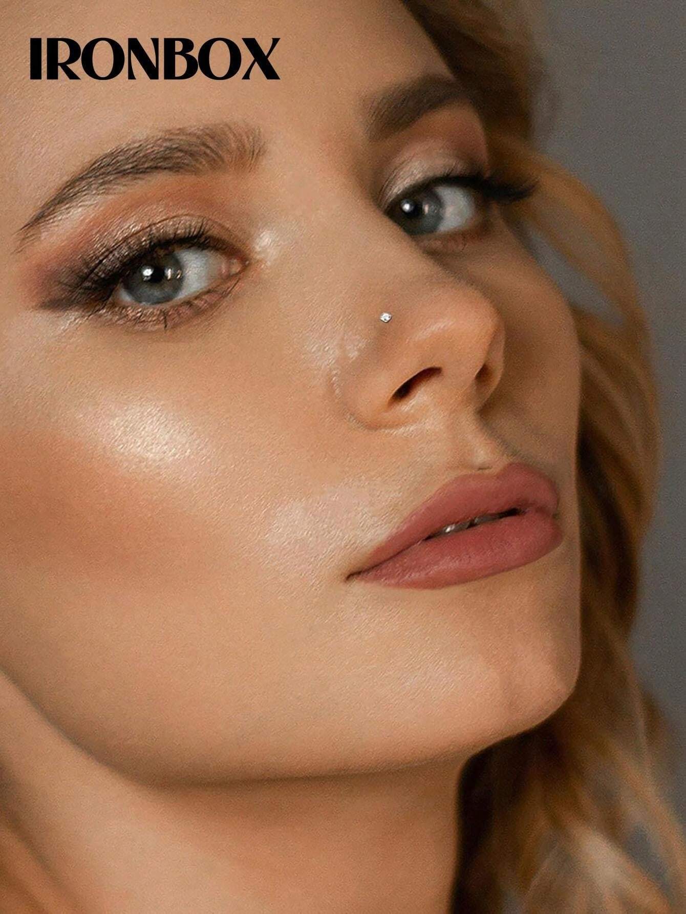 IRONBOX 1PC Nose Studs Rings Made With Austrian Crystal Piercing Pin ...