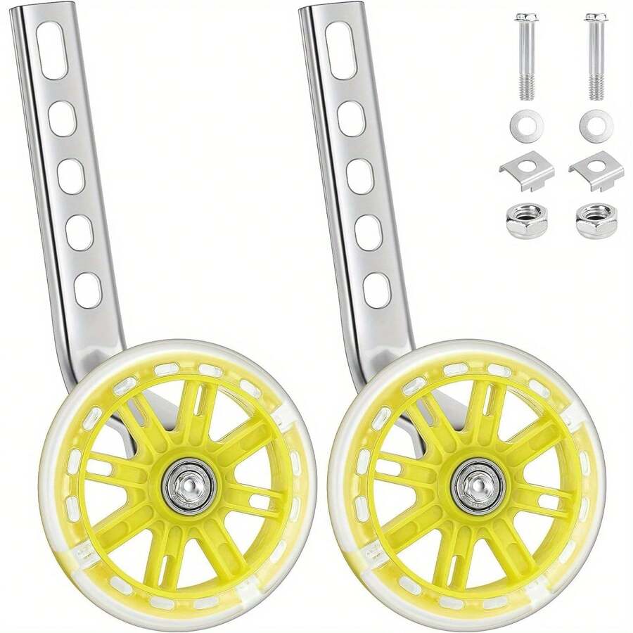 2 Pack Cycling Training Wheels Mute Flash Bike Stabilisers Support ...