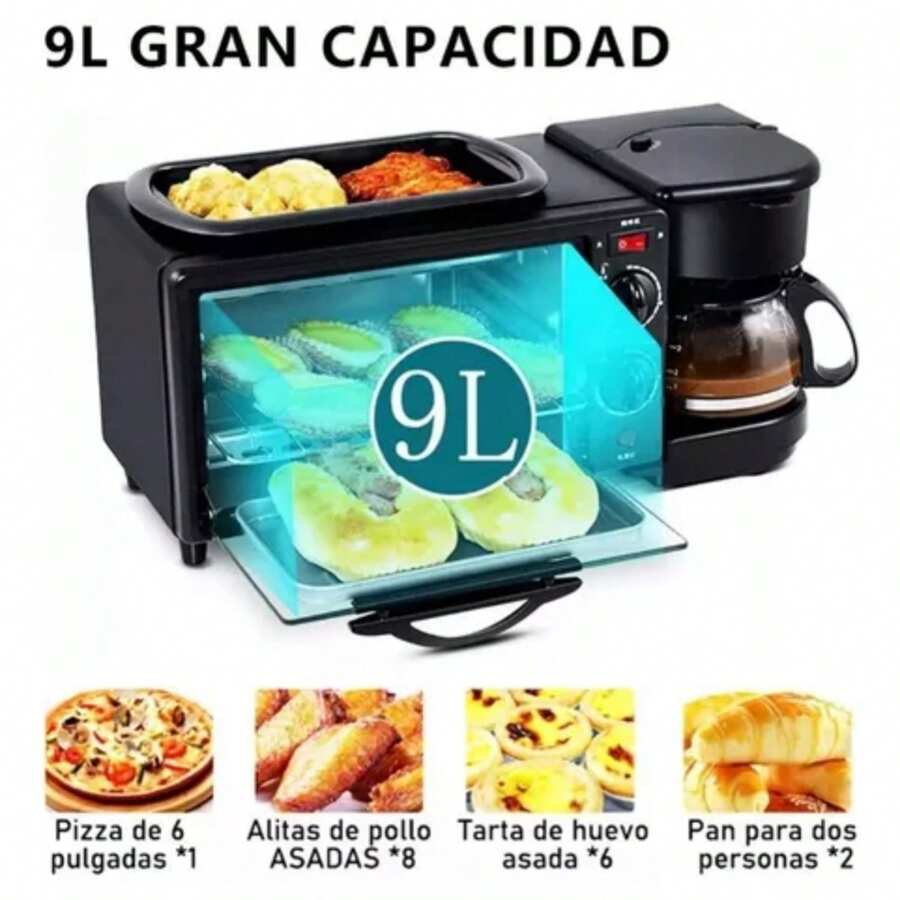 Horno 3 En 1 Maquina De Desayuno Sarten Cafetera Mini Horno | Moda de Mujer | SHEIN México