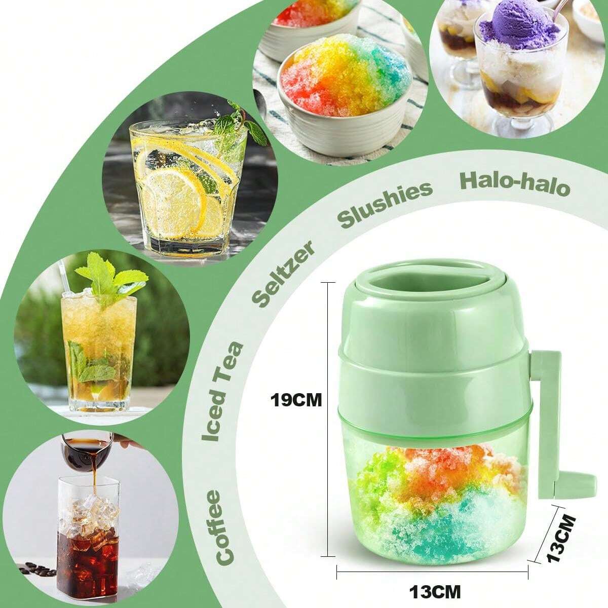 Snow Cone Machine Shaved Ice Machine Manual Ice Shaver Machine Double ...