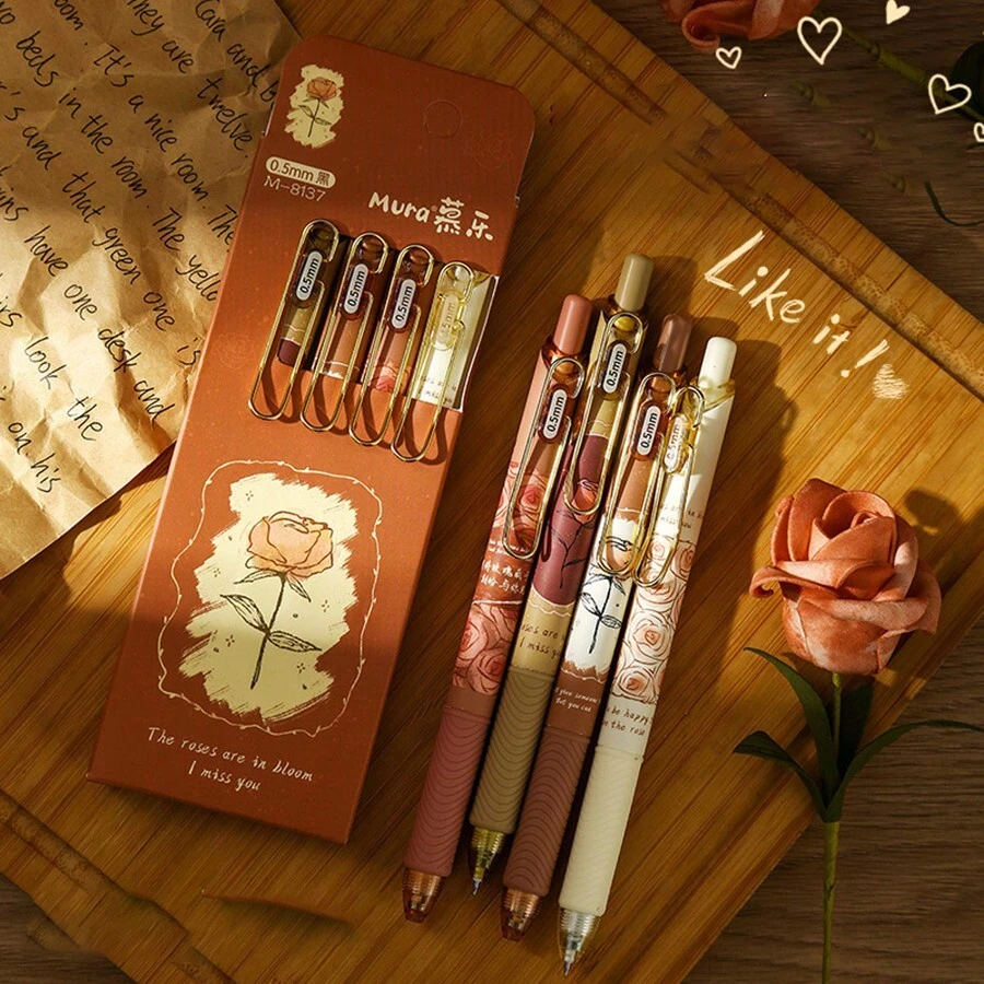 Mu Le Rose et Poésie, simple et de haute valeur, stylo-gel à pression ...