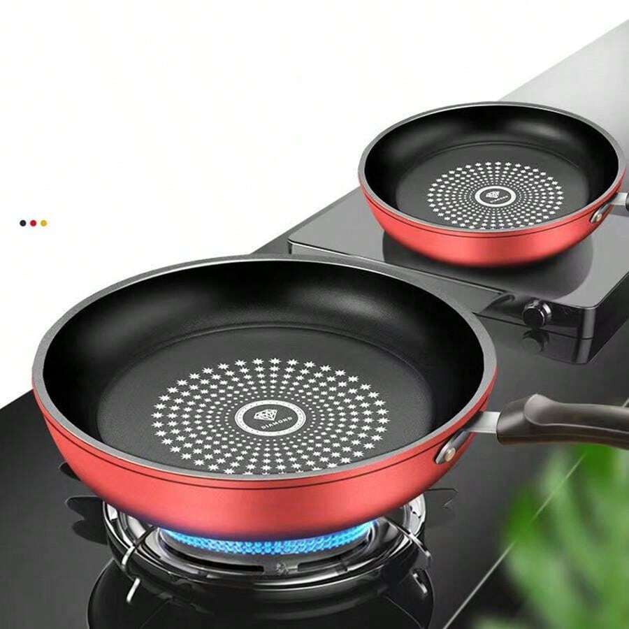 Red Non-Stick Frying Pan, Suitable For Induction Cooktop, Gas Stove ...