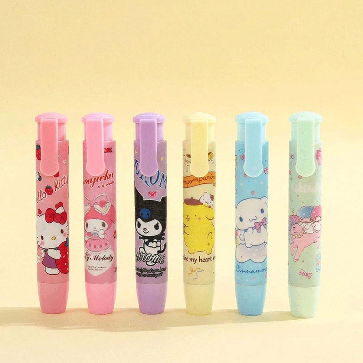 Sanrio Characters Cute Kuromi, My Melody, KT Cat, Cinnamon Roll Erasers ...