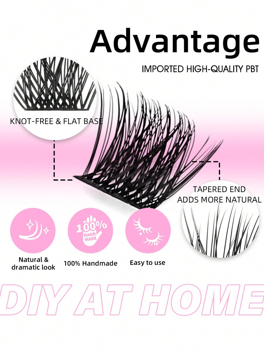 144 Pcs C D Curl DIY Clusters Eyelashes 8-16mm Mix Length Soft Natural ...