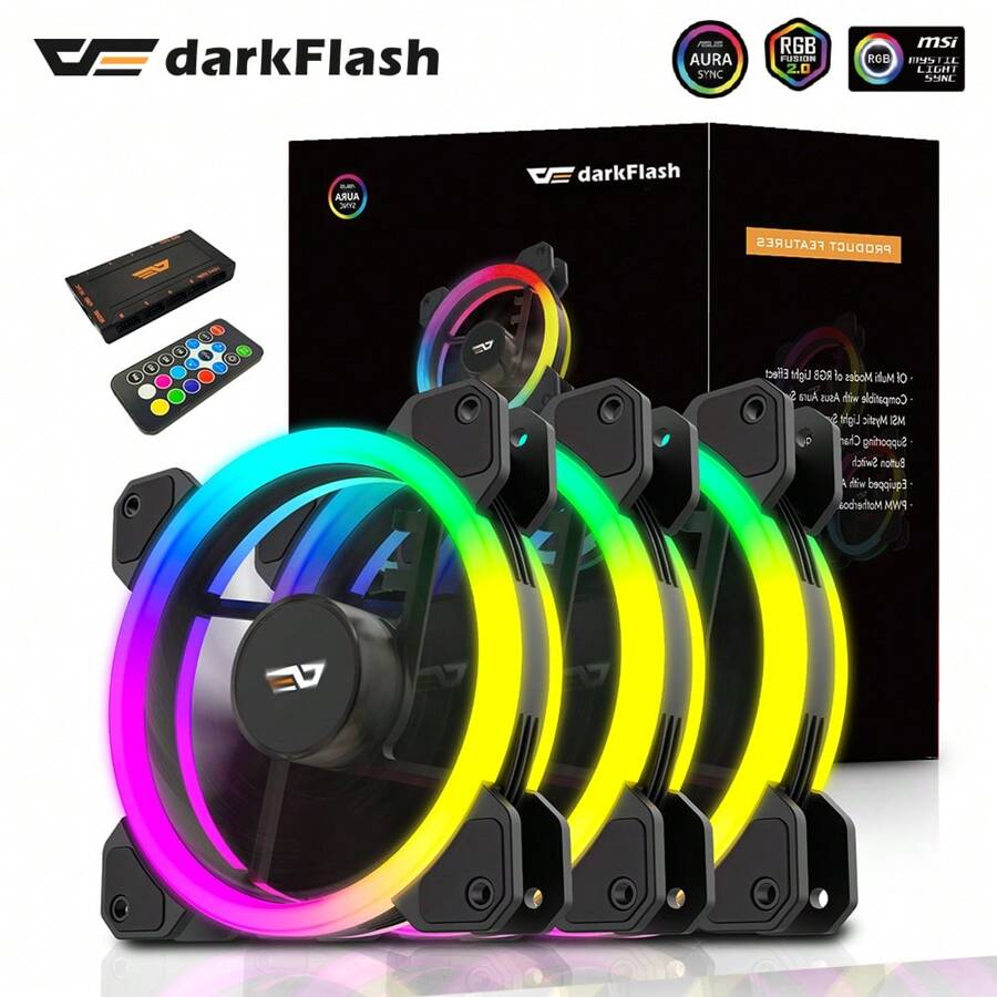 Darkflash DR11 Rgb Fan Ventoinha PC Controladora 120mm Computer Case ...