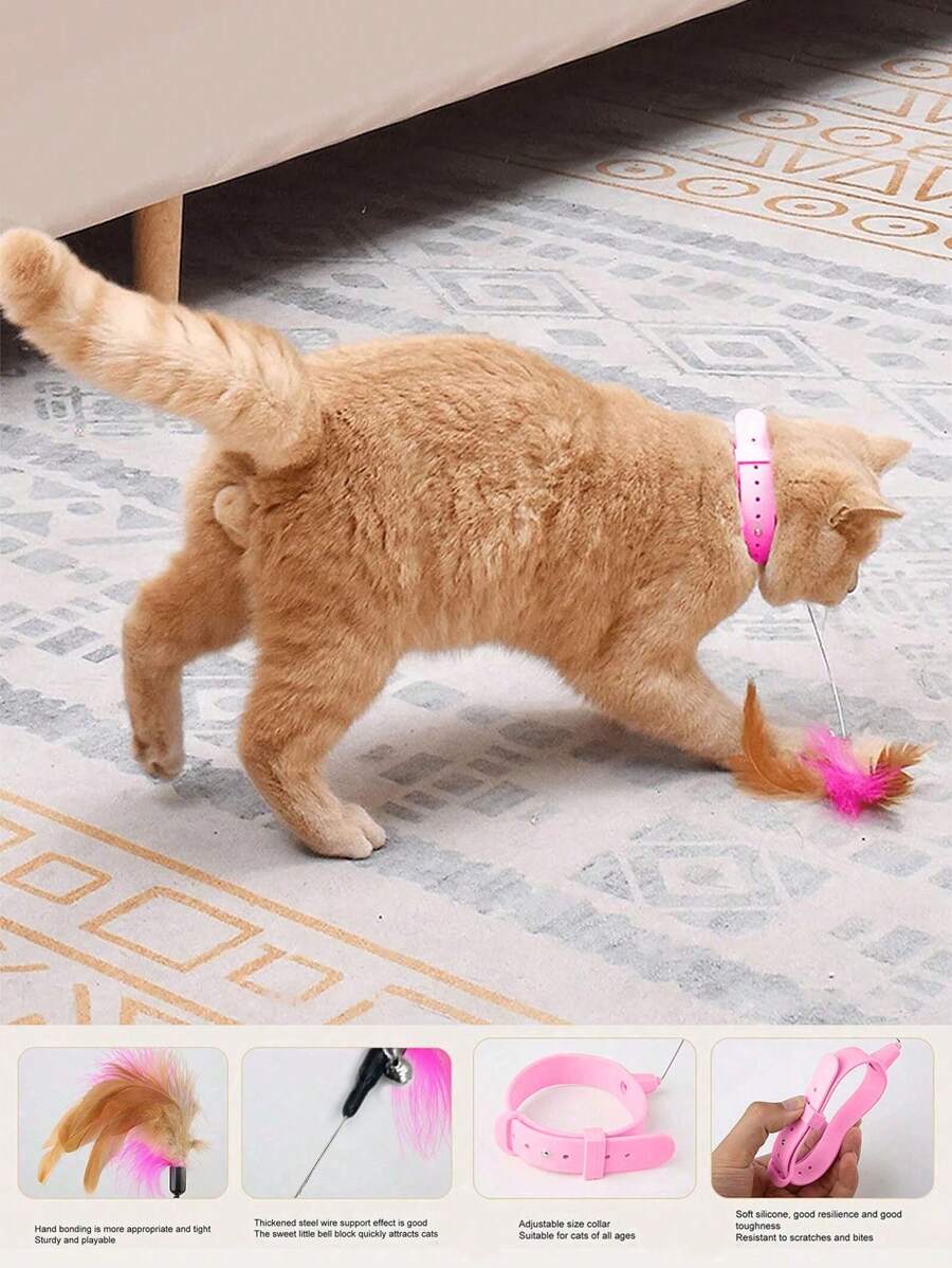 1pc Cat Wand Toy Automatic Feather Rotating Cat Chaser Wand, Cat ...