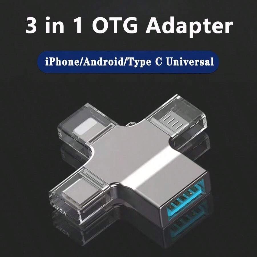 1pc 3-In-1 USB 3.0 High Speed Flash Drive, Portable Mini Thumb Drive ...