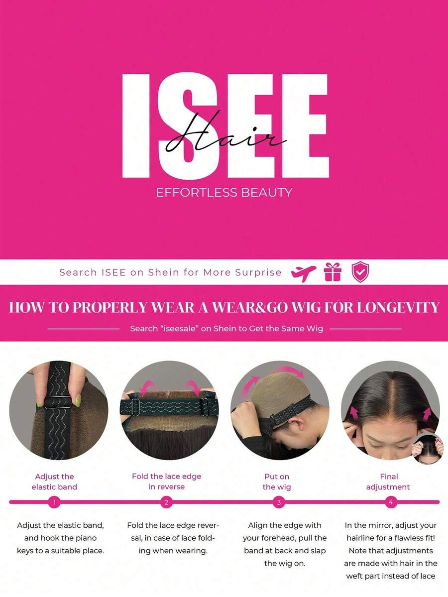 ISEE HAIR Wear Go 6x4 HD Lace Glueless Kinky Straight Wigs Pre Plucked & Pre-Cut 180% 8-30 Inch ...