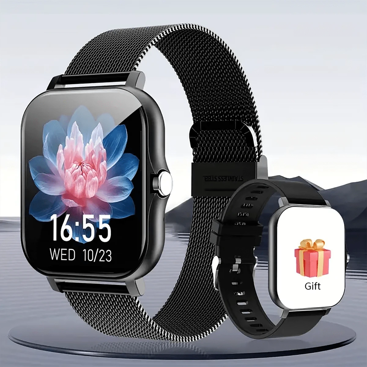 Montre connectée avec fonction d'appel, lecture de musique, compteur de ...