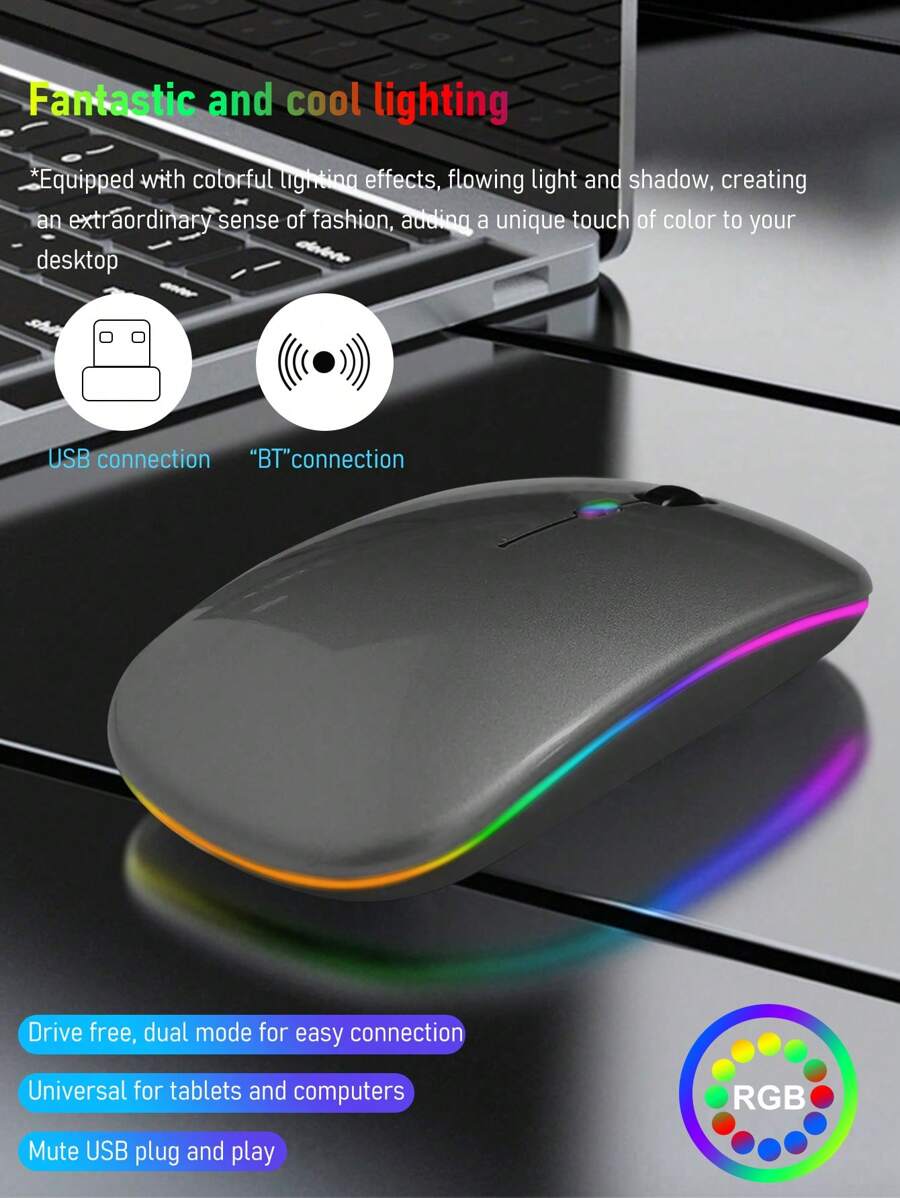 Portable Silent Wireless Mouse Compatible With Laptop And Tablet, Dual ...