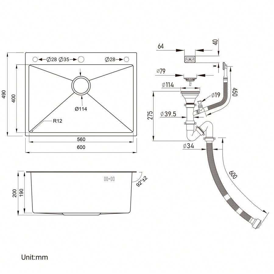 Stainless Steel Kitchen Sink Stainless Steel Sink 60 X 49 Cm ...