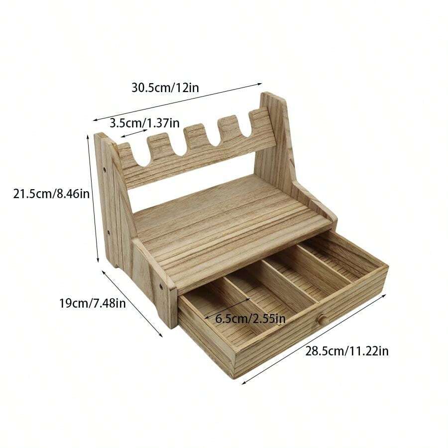 Wooden Pistol Storage Rack, Multi-Compartment Gun Cabinet Accessory ...