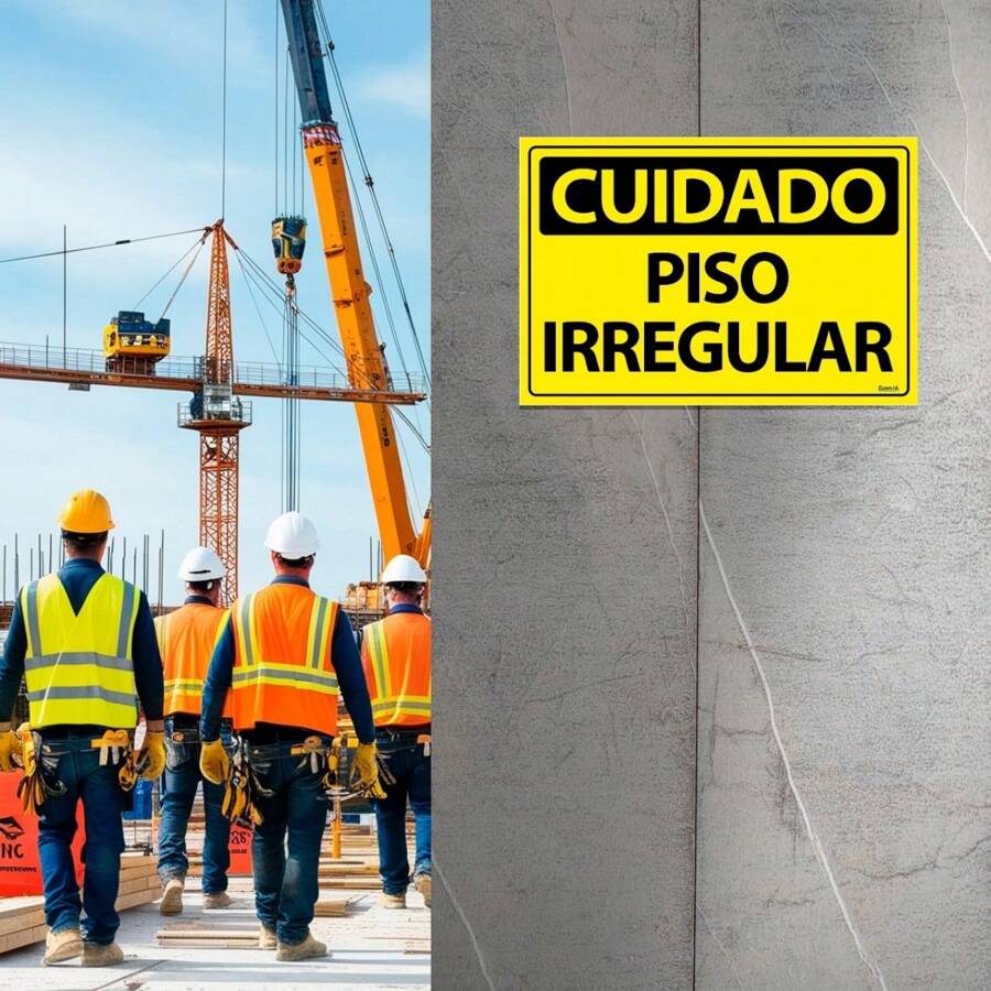 Combo 6 Placas De Sinalização Cuidado Piso Irregular 30x20 Ecom IA ...