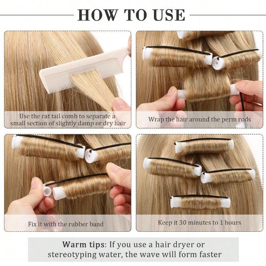 41 Pieces Cold Wave Rod Hair Perm Rods Hair Rollers Perming Rods ...