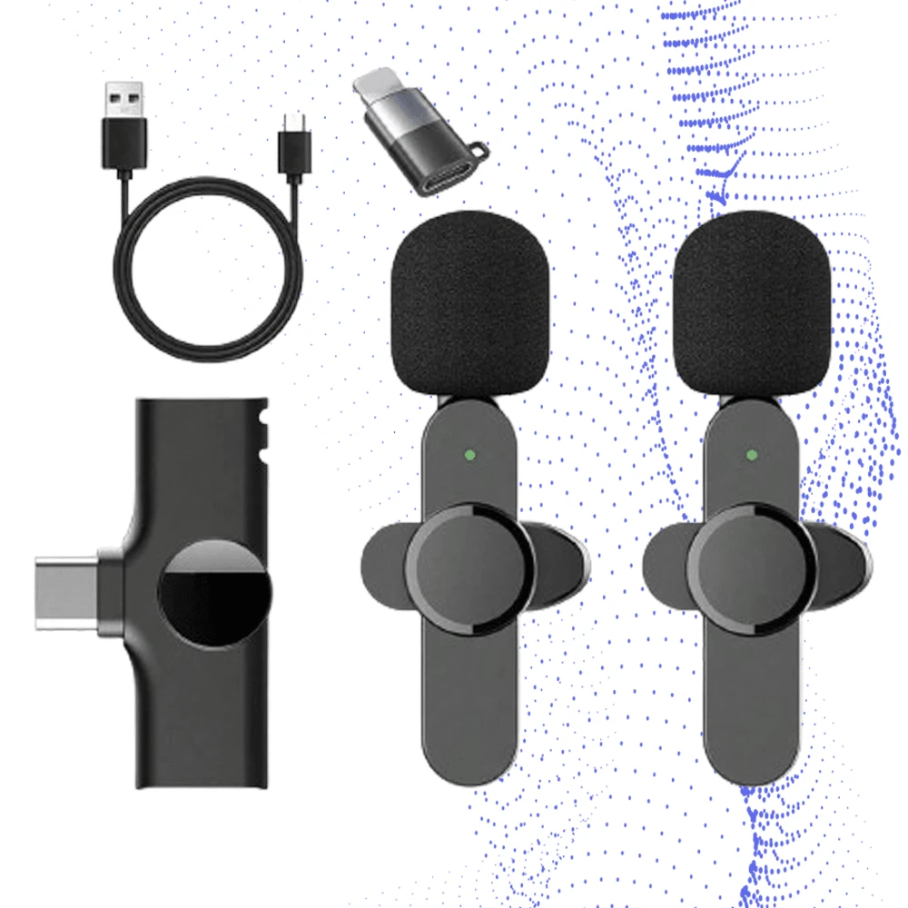 Portable 2.4G Wireless Stereo Lavalier Microphone Live Interview ...