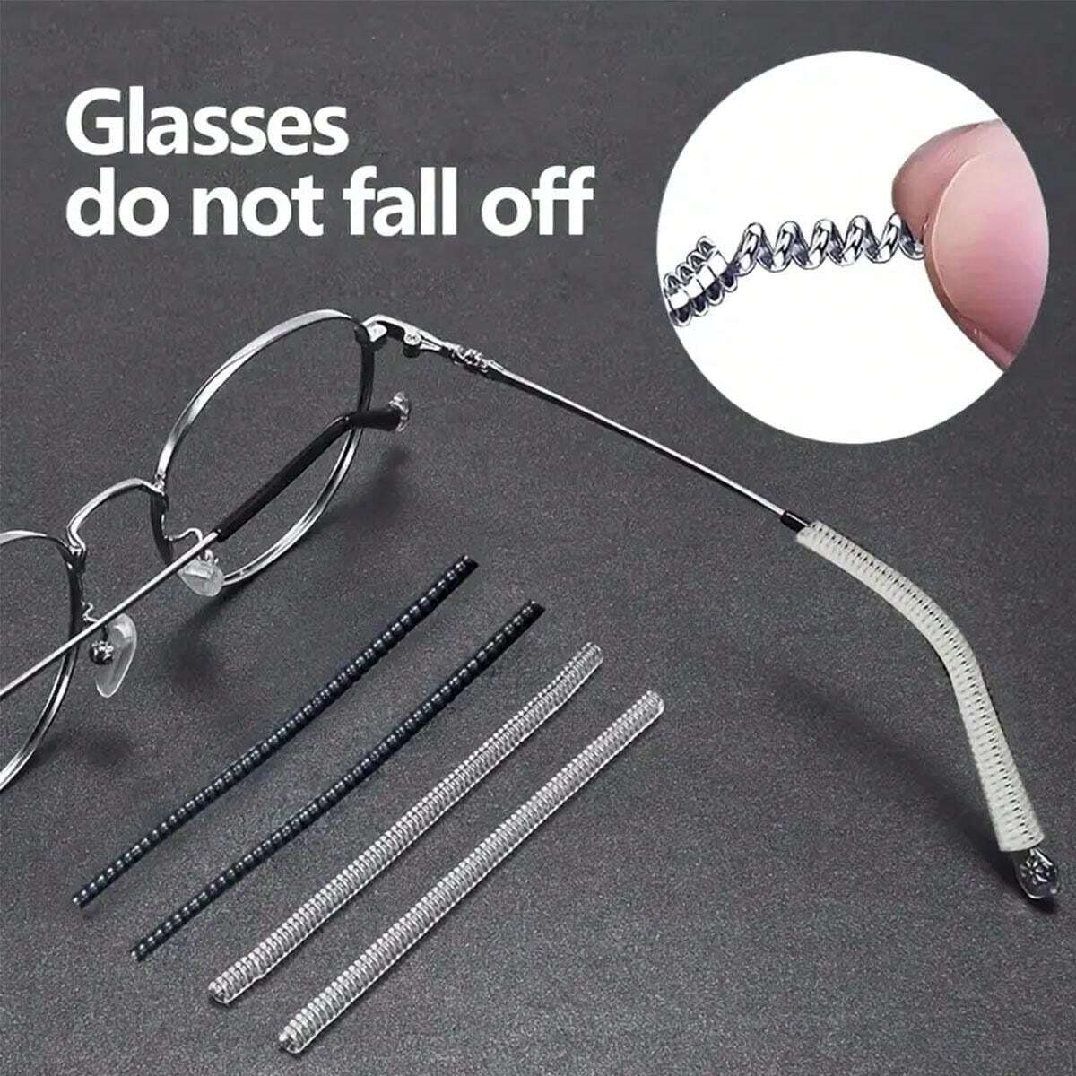 Black And White 2 Pairs Of Anti Slip Eyeglass Covers, Adjustable ...