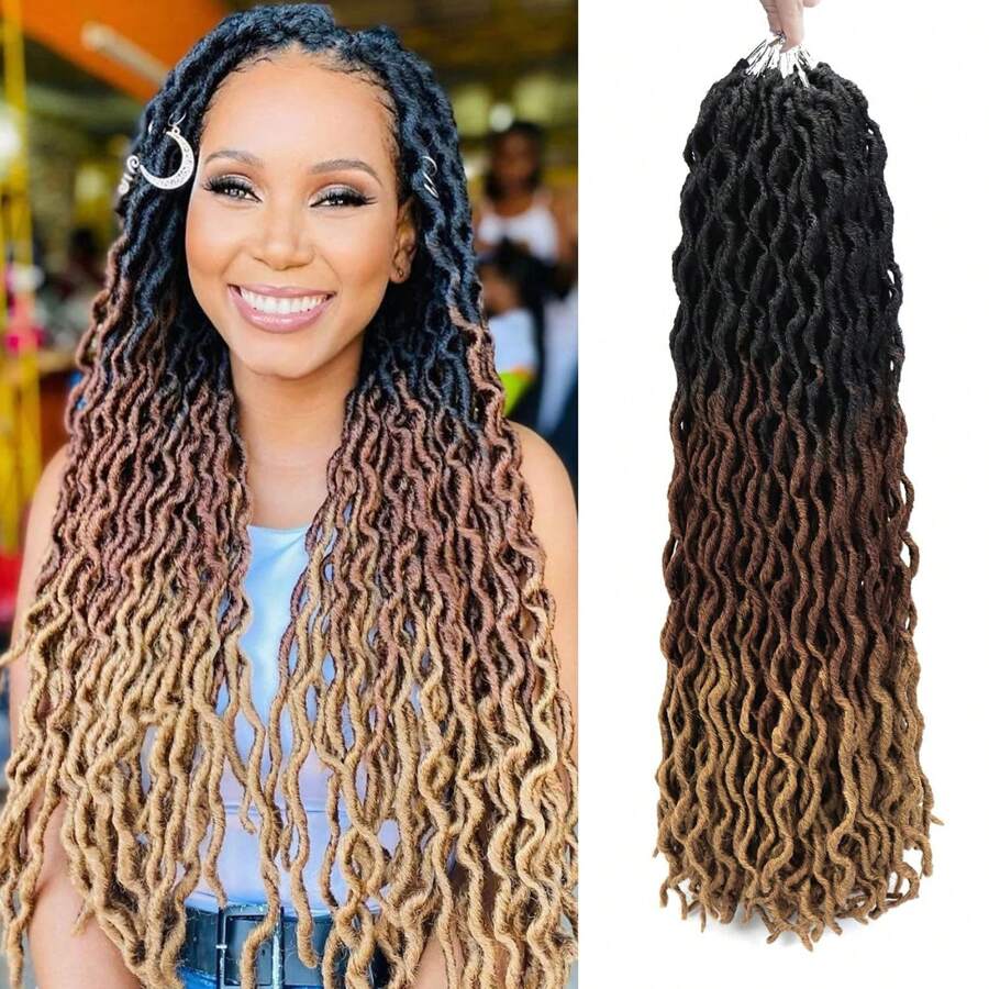 1 Packs Multicolor Soft Locs Synthetic Crochet Hair Pre Looped ,18 Inch ...