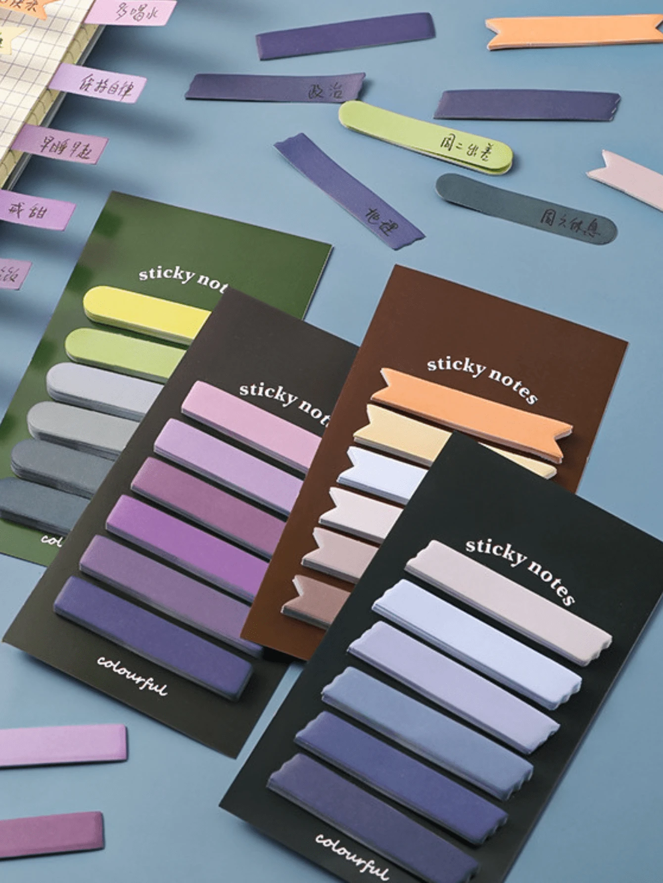 1 Pack Of 120 Pcs Ombre Morandini Style Gradient Color Sticky Notes ...