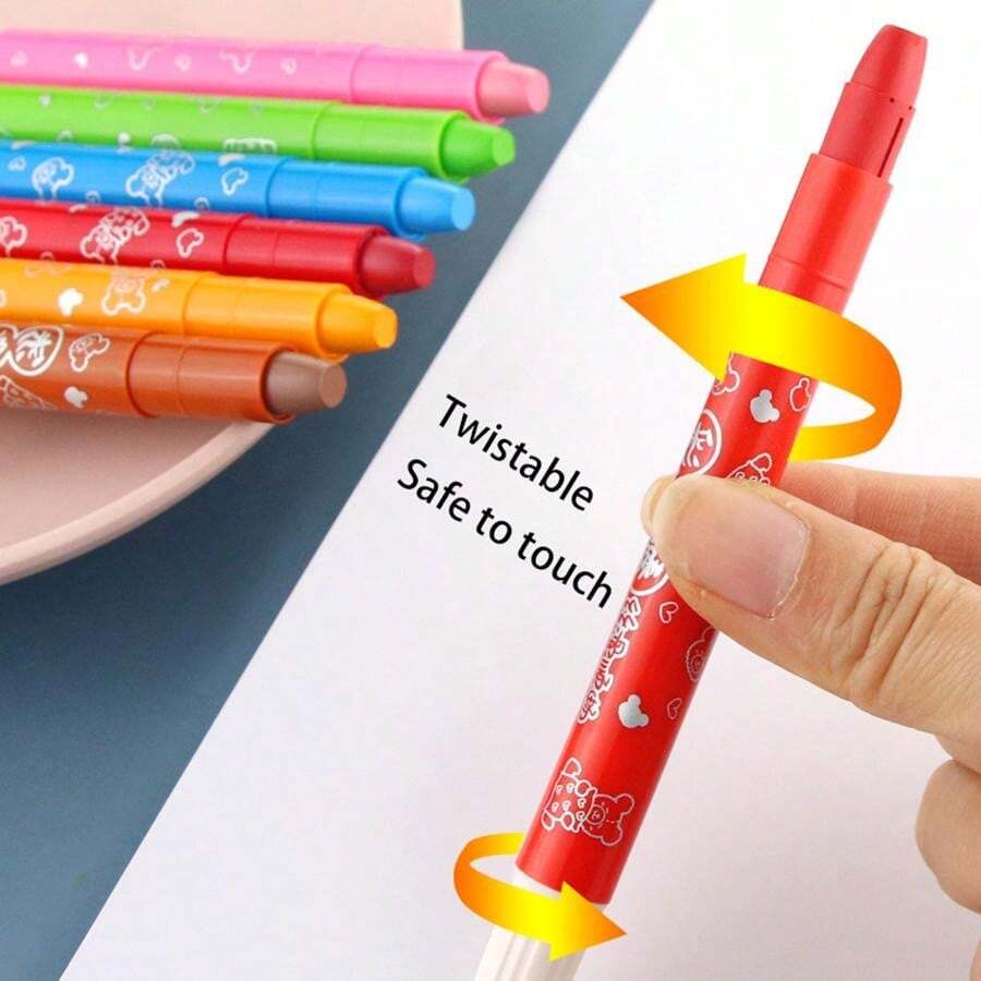 24 Packs Twistable Colouring Crayons Slik Gel Crayons Non Toxic For Art ...
