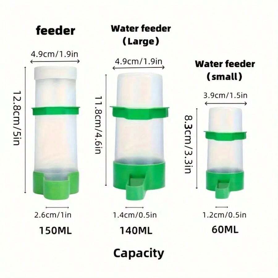 3sets Bird Parrot Myna Pigeon Water Dispenser, Feeding Funnel Water ...