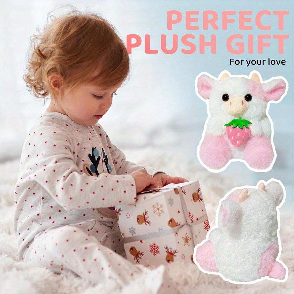 1pc 20cm/7.87in Kawaii Dairy Cow Family Strawberry Cow Soft Stuffed ...