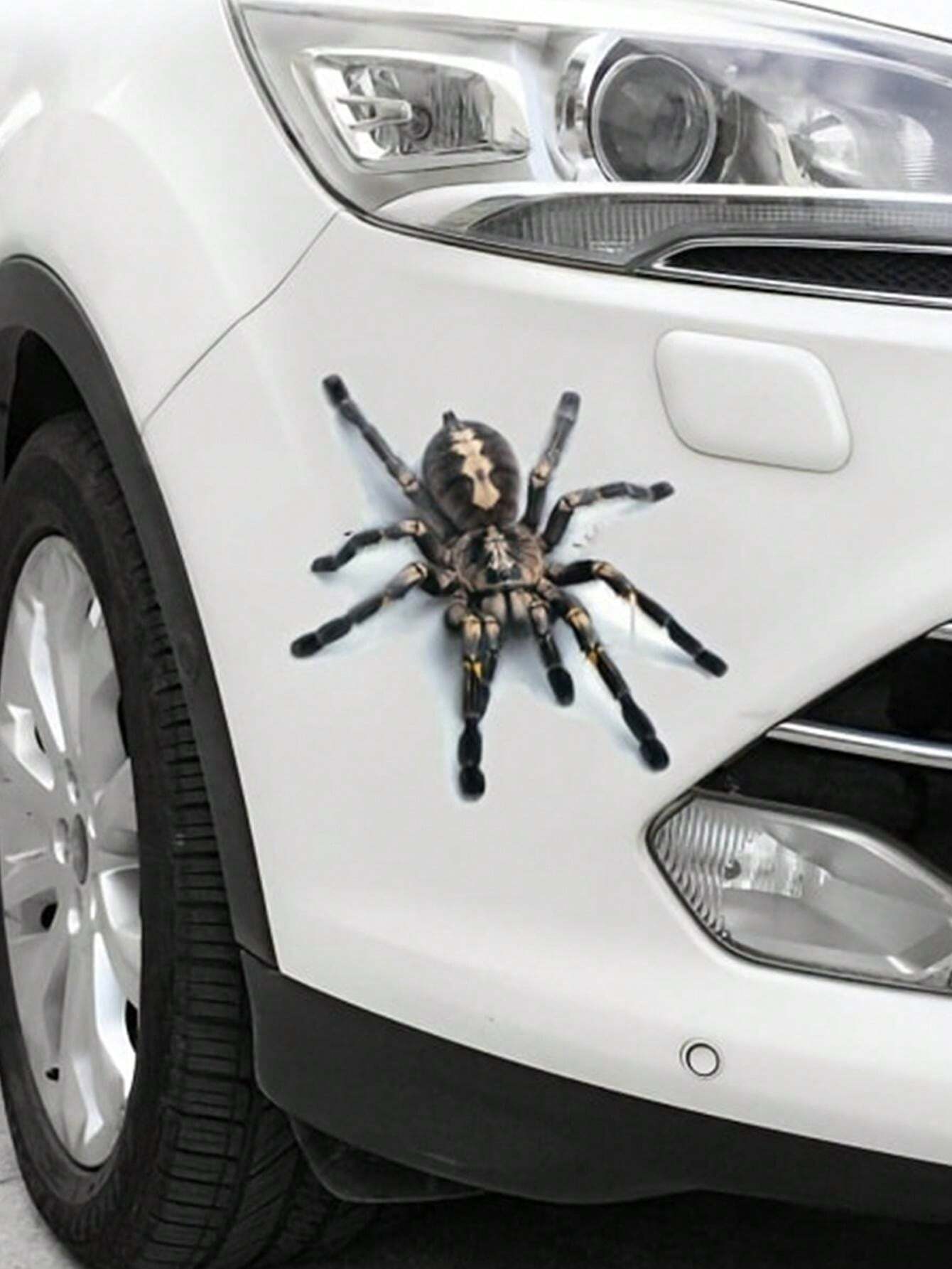 1pc Black 3D Stereoscopic Spider Car Decal Sticker, Simulated Rear-View ...