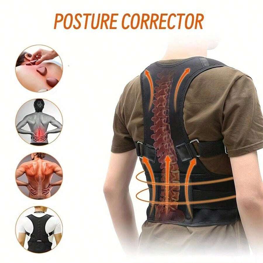 Back Brace Posture Corrector Magnetic Lumbar Back Support Belt Support ...