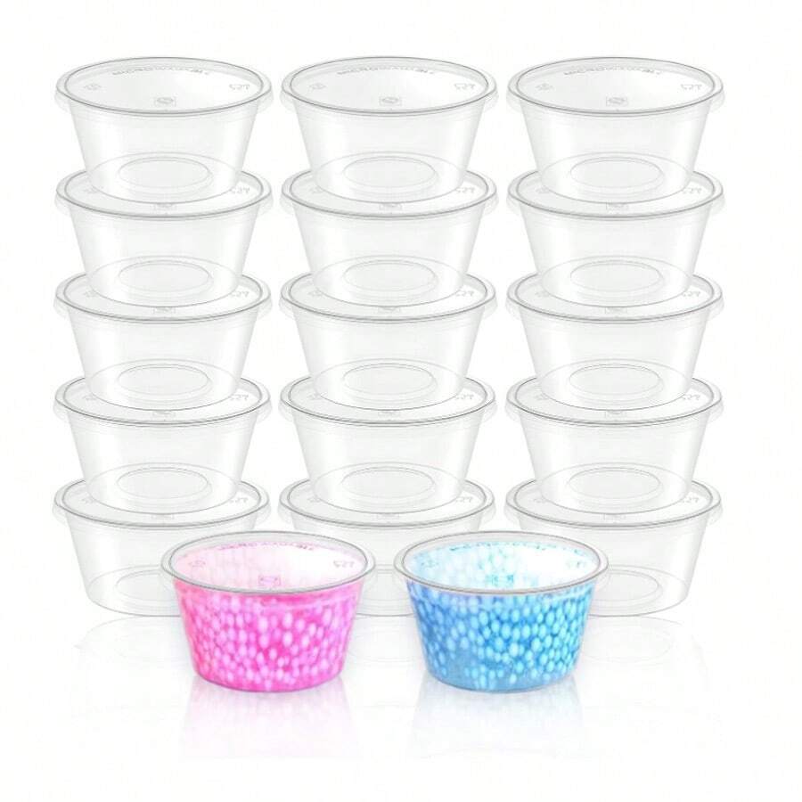 20-50pcs Transparent Slime Storage Containers With Lids, 2 Sizes (60ml ...