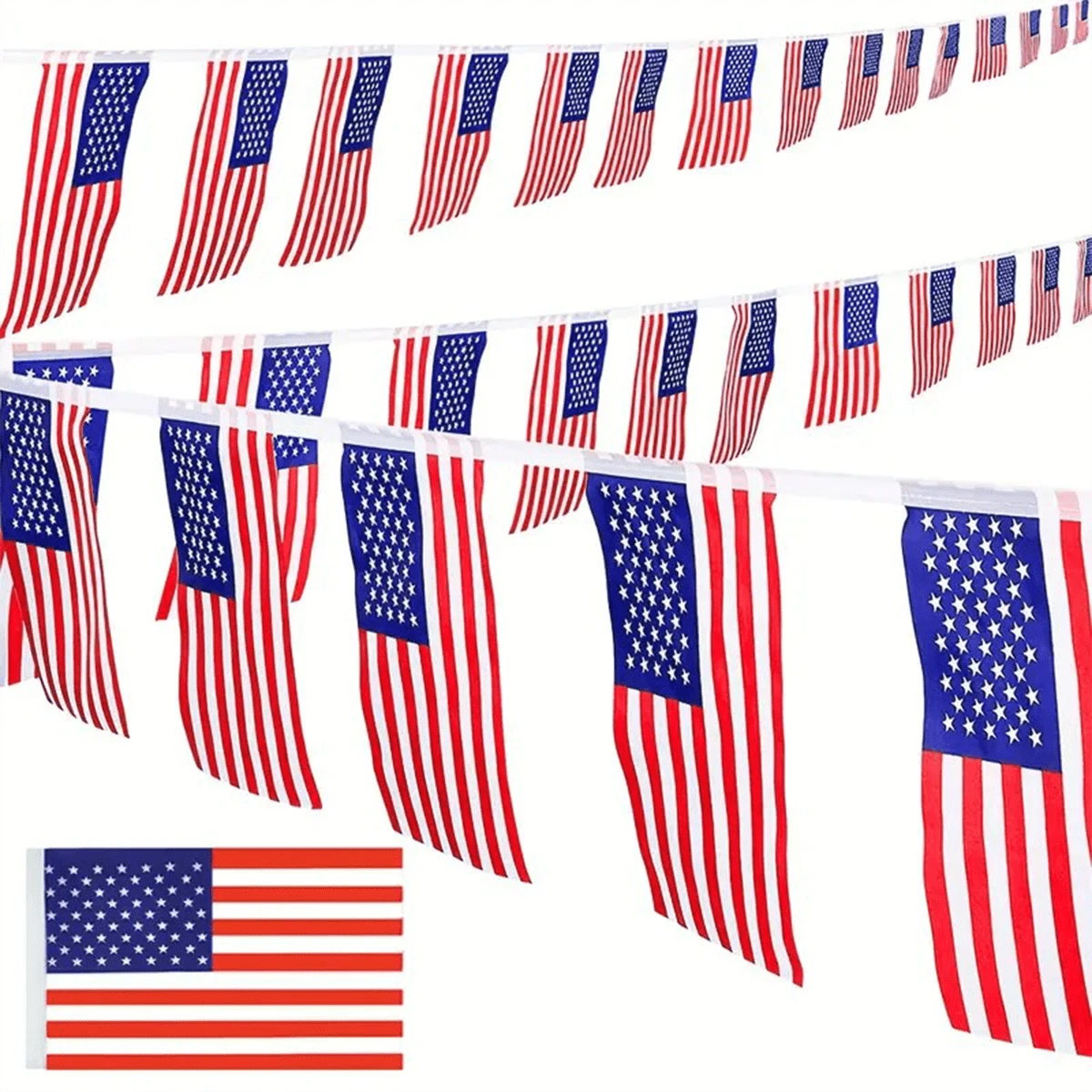 24 piezas Banderas de cuerda de poliéster de EE. UU. - Banderines ...