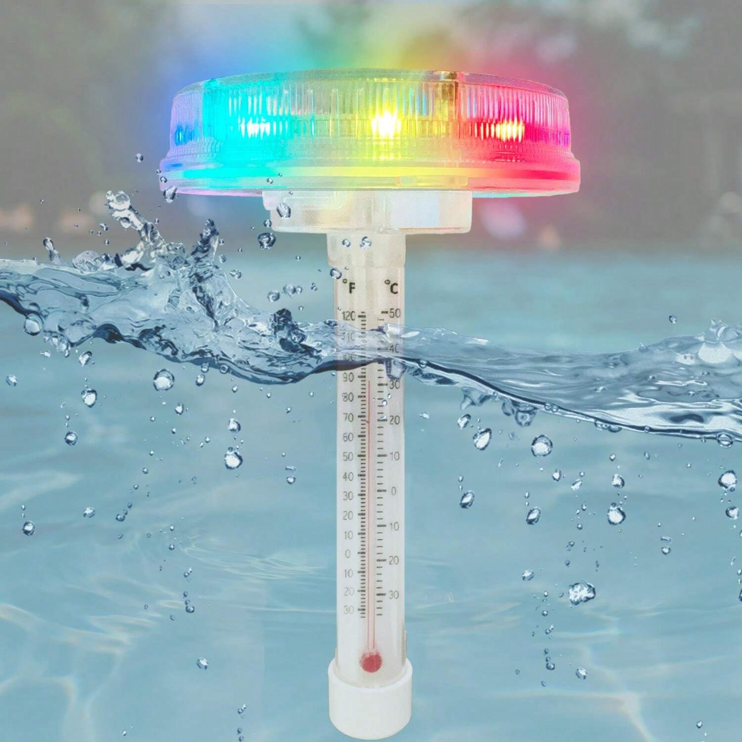 Pool Thermometer, Solar Pool Thermometer Floating, LED Colored Swimming ...