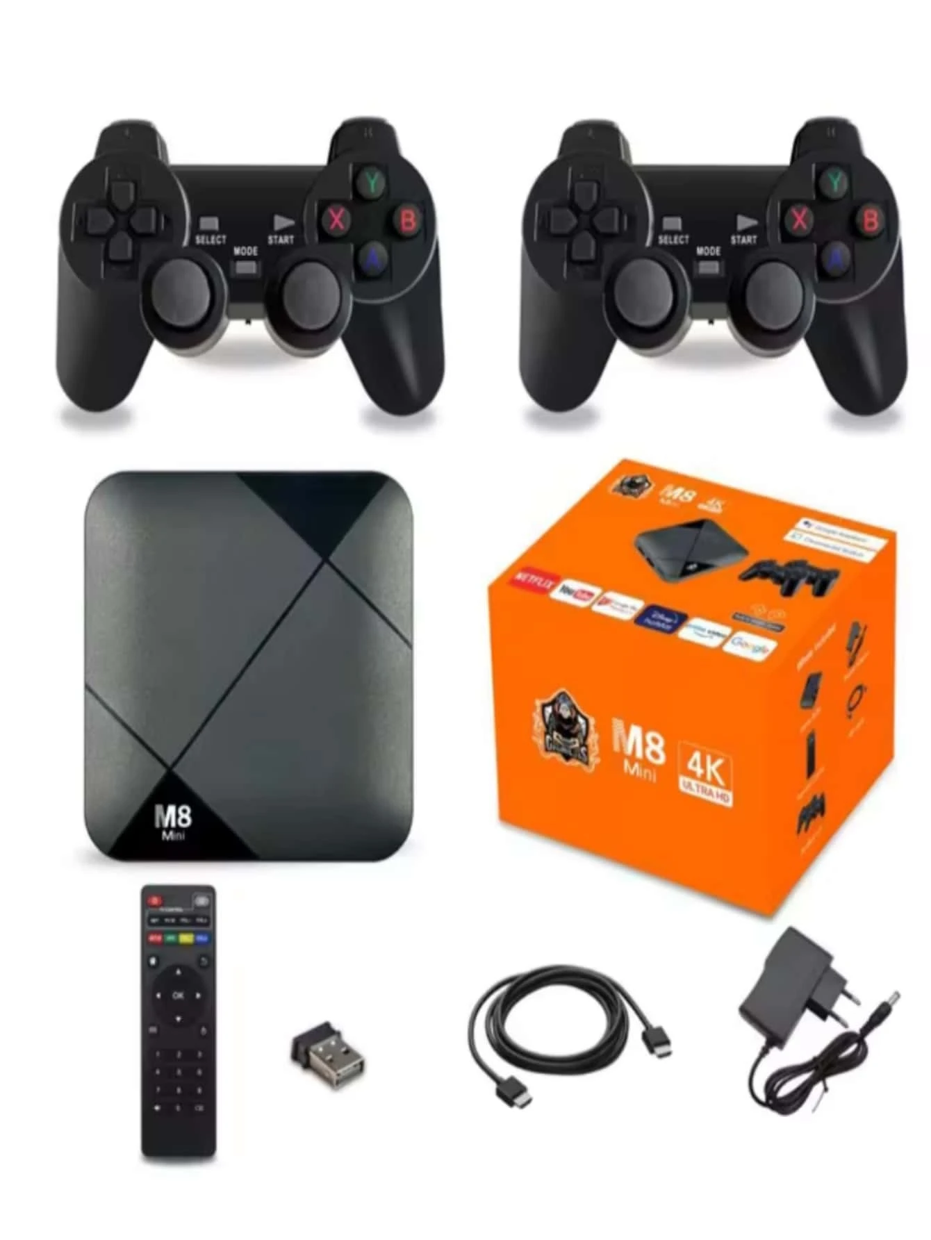 M8 Pro Mini Game TV Box With Joystick 4K HD 10000 Games Retro Wi-Fi Console | SHEIN UK