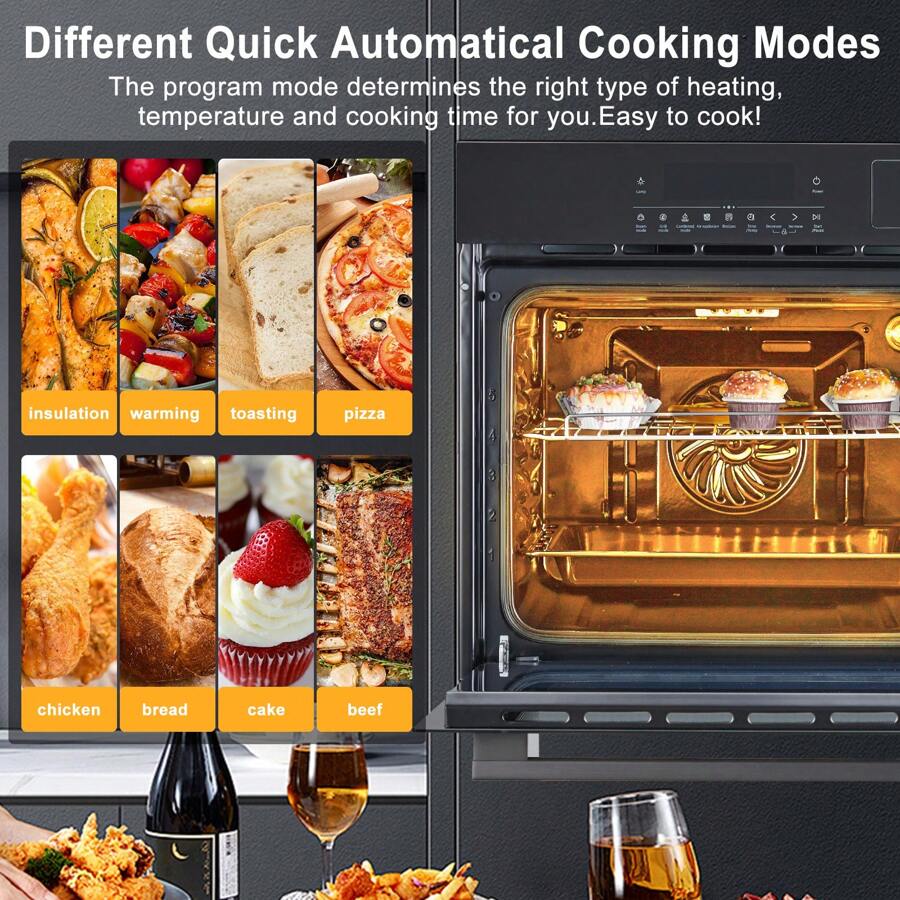 24" Electric Wall Ovens, Stainless Steel Single Wall Ovens With 8 ...