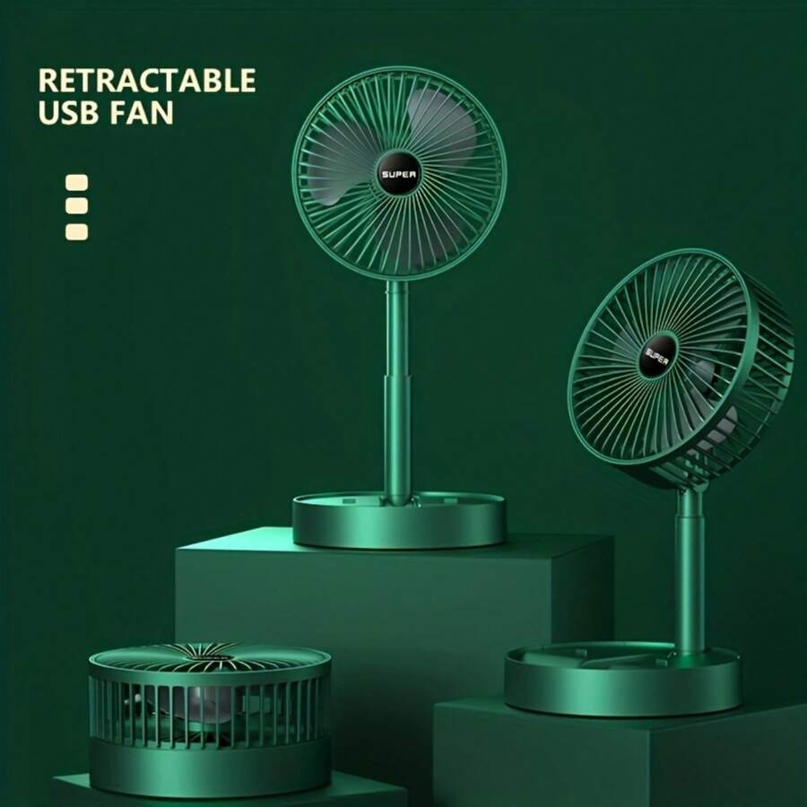 Portable Desktop Fan USB Small Fan Round Fan Desktop Silent Charging ...