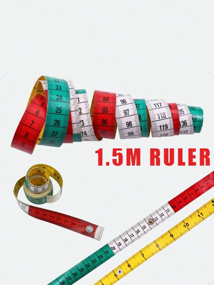 1pc Tape Measure Double-Sided Sewing Ruler With A Snap Button Tailor ...